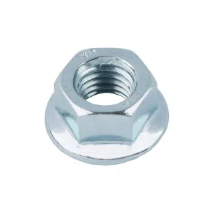 Porca Sextavada Flangeada Polegada UNC Grau 2 ASME B18.2.2 Zincado Branco